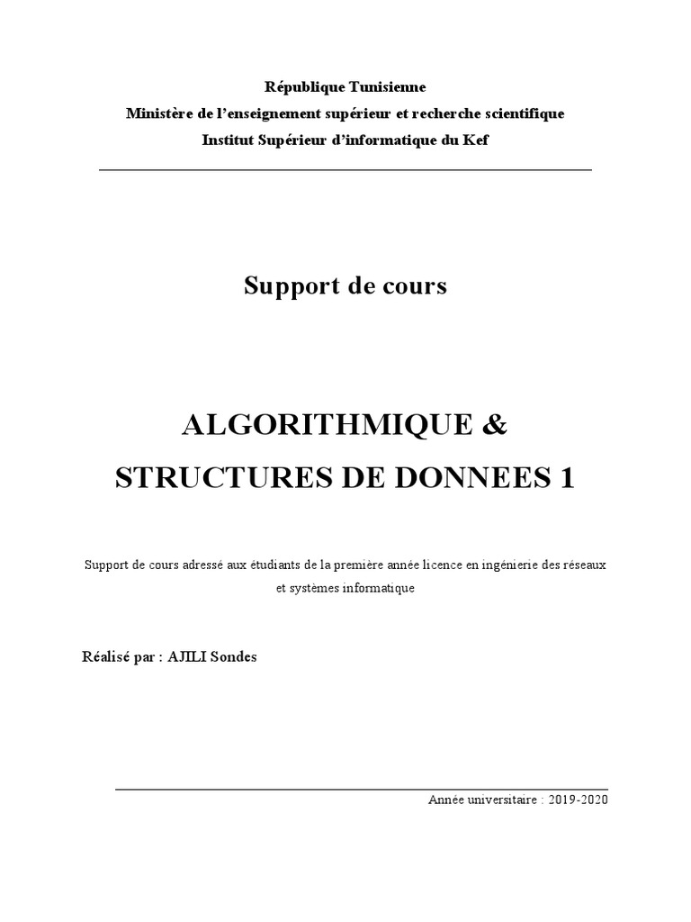 Cours Algo | PDF | Structure de contrôle | Variable (informatique)