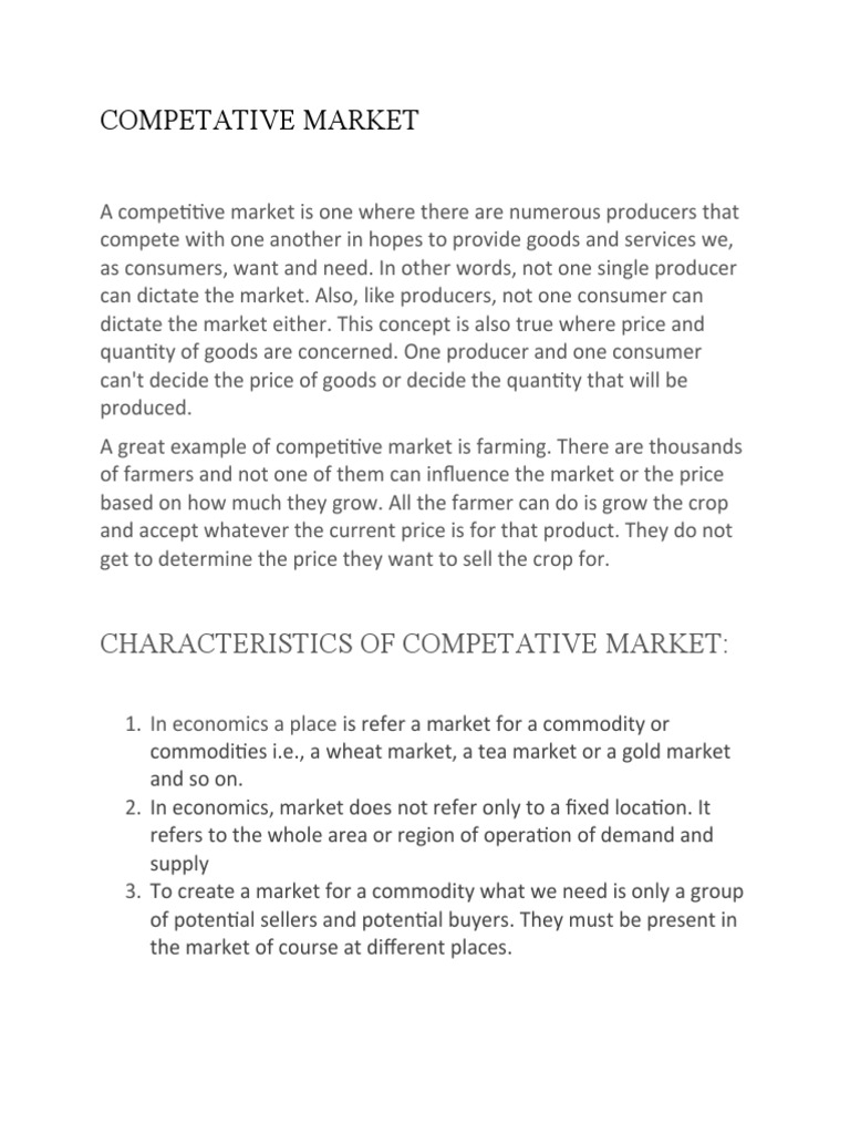 Characteristics of Competative Market | PDF | Monopoly | Perfect ...
