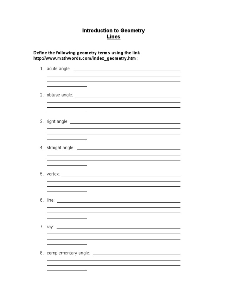 An Introduction to the Fundamental Concepts of Lines, Angles, and Their ...