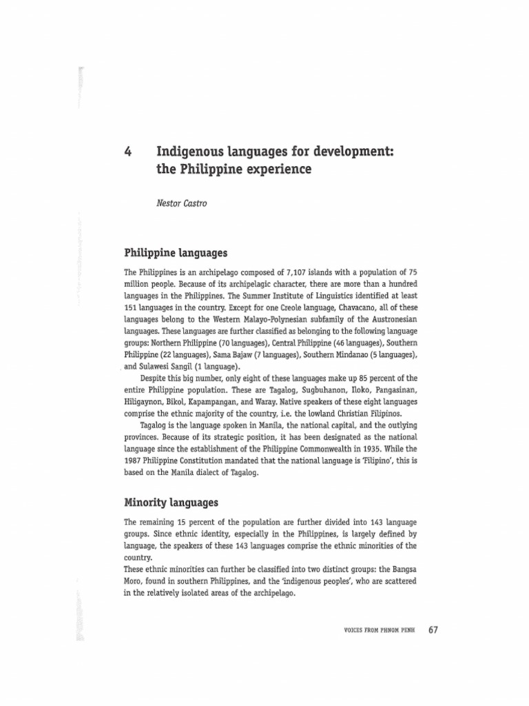 Indigenous Languages in Philippine Development | PDF | Philippines ...