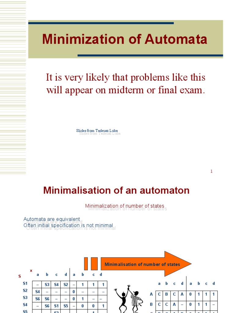 LECTURE B 2 Minimization of The FSM | PDF | Automata Theory | Discrete Mathematics