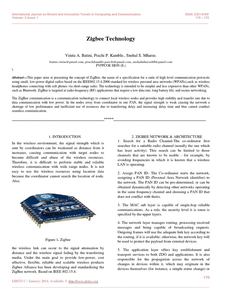 Zigbee Technology PDF | PDF | Wireless | Bluetooth