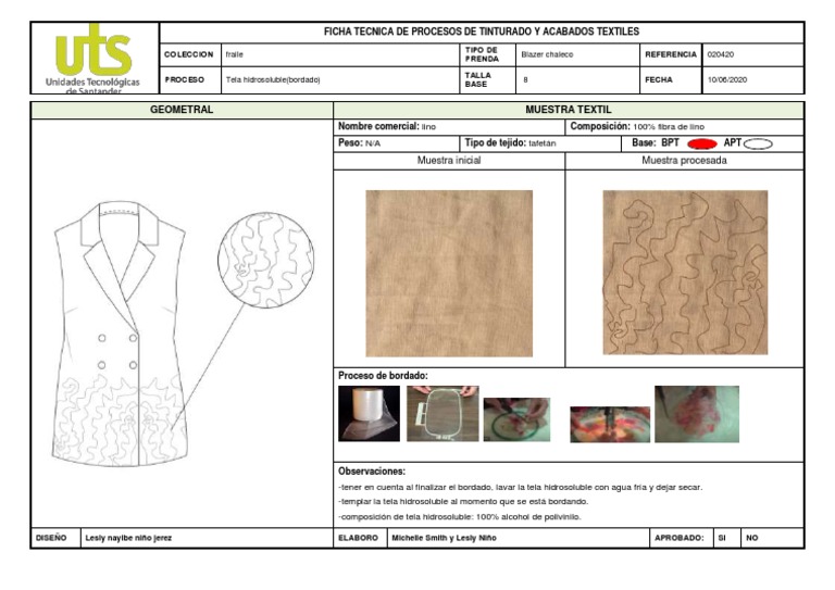 Ficha Tecnica Textil | PDF