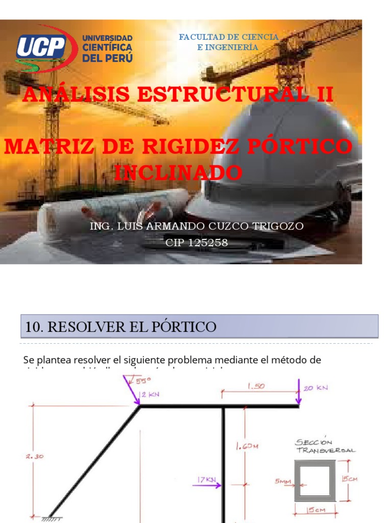 Pórtico Inclinado Matriz de Rigidez | PDF | Rigidez | Matriz (Matemáticas)