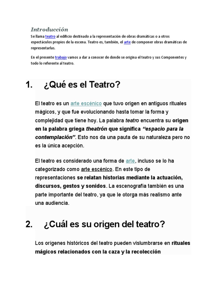 Introducción al Arte Teatral | PDF | Teatro | Entretenimiento (general)