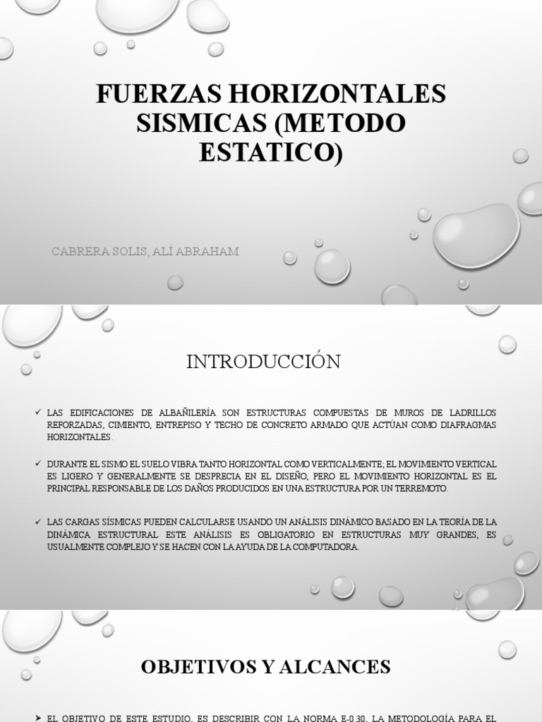 Fuerzas Horizontales Sismicas (Metodo Estatico) | PDF | Temblores | Hormigón