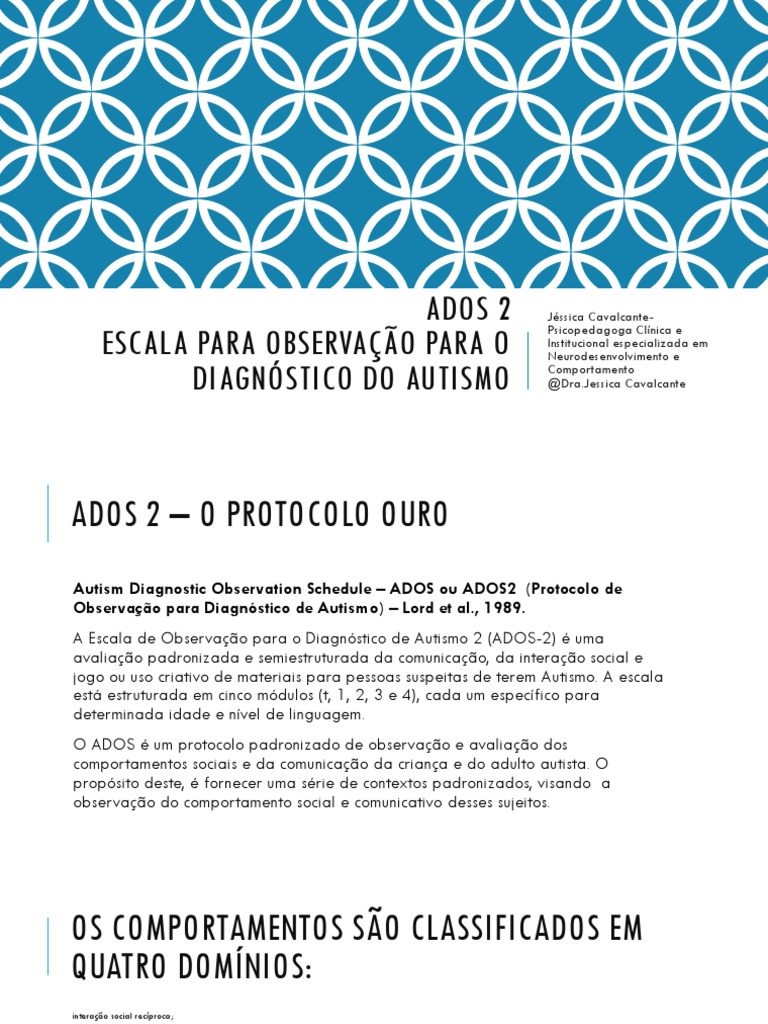Ados 2 Escala Para Observação Para O Diagnóstico Do Autismo | Autismo ...