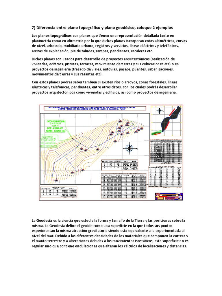 7) Diferencia Entre Plano Topográfico y Plano Geodésico, Coloque 2 ...