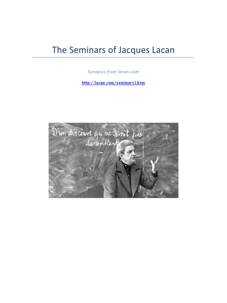 The Seminars of Jacques Lacan PDF | PDF | Jacques Lacan | Psychoanalysis