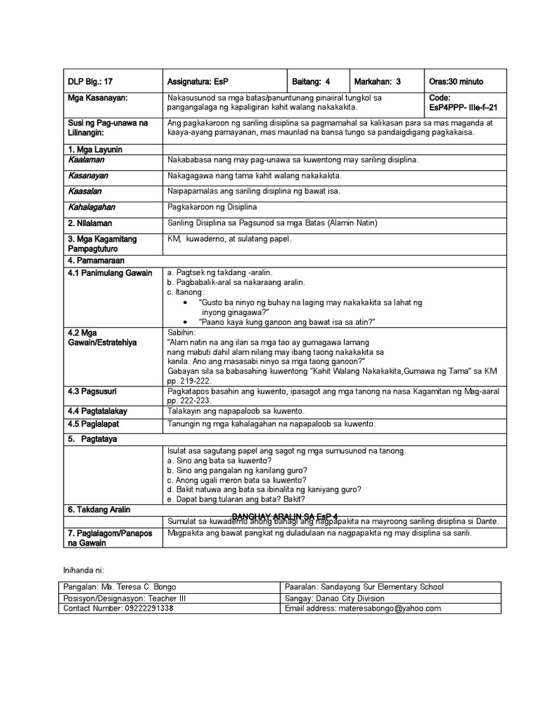 DLP No.17 ESP5 Q3 | PDF