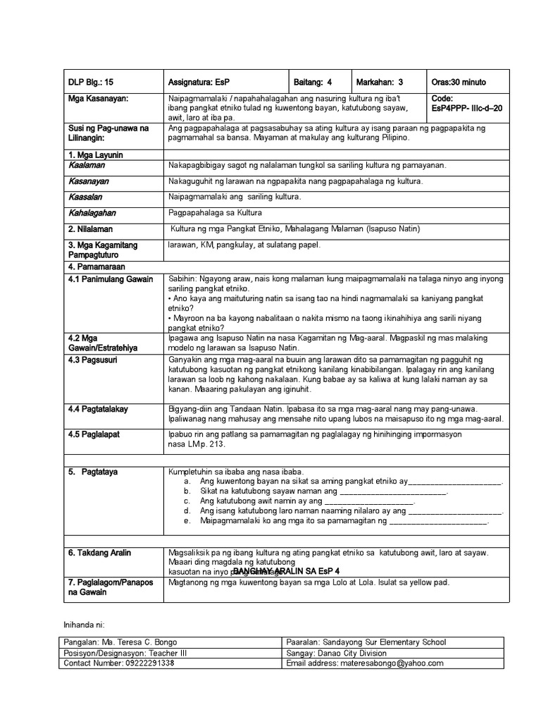 DLP No.15 ESP5 Q3 | PDF