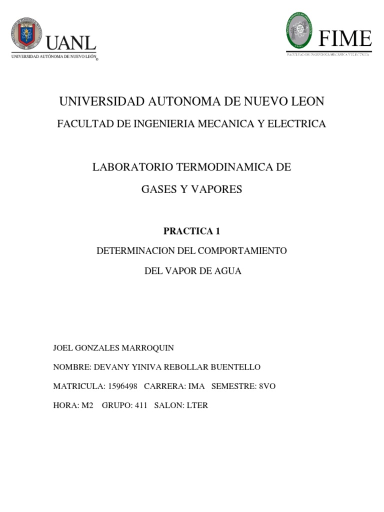 Practica 1 Termodinamica De Gases Y Vapores Pdf