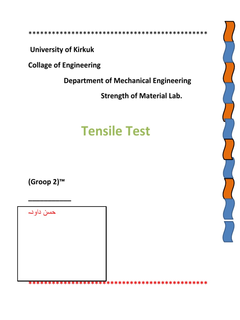Tensile Test: University of Kirkuk | PDF | Strength Of Materials ...
