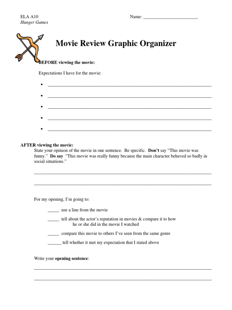 Movie Review Graphic Organizer PDF | PDF