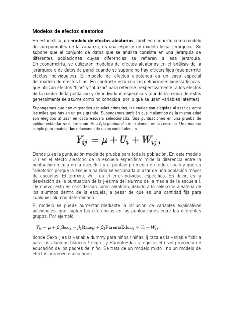 Modelos de Efectos Aleatorios 5.4 | PDF | Modelo de efectos aleatorios | Teorías cientificas