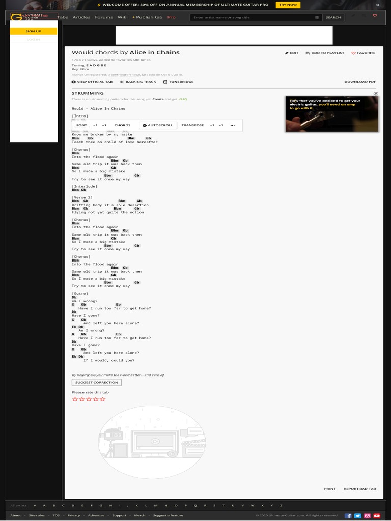 WOULD CHORDS by Alice in Chains | PDF | Song Structure | Musical Forms