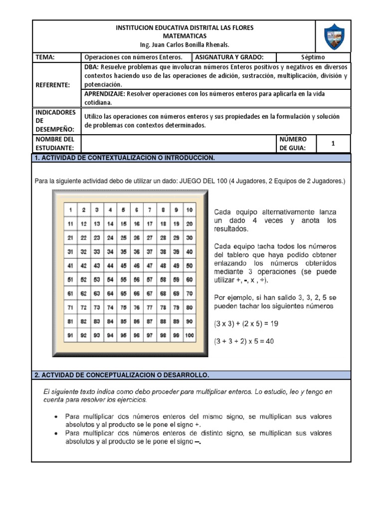 Actividades de Matemáticas para Séptimo | PDF
