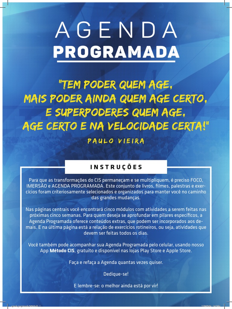 Agenda Programada 2020: um guia semanal de atividades para ...