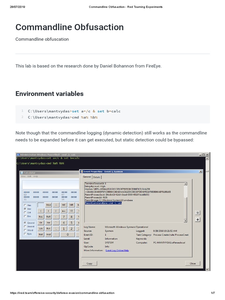 Commandline Obfuscation Techniques for Red Teaming | PDF | Command Line ...