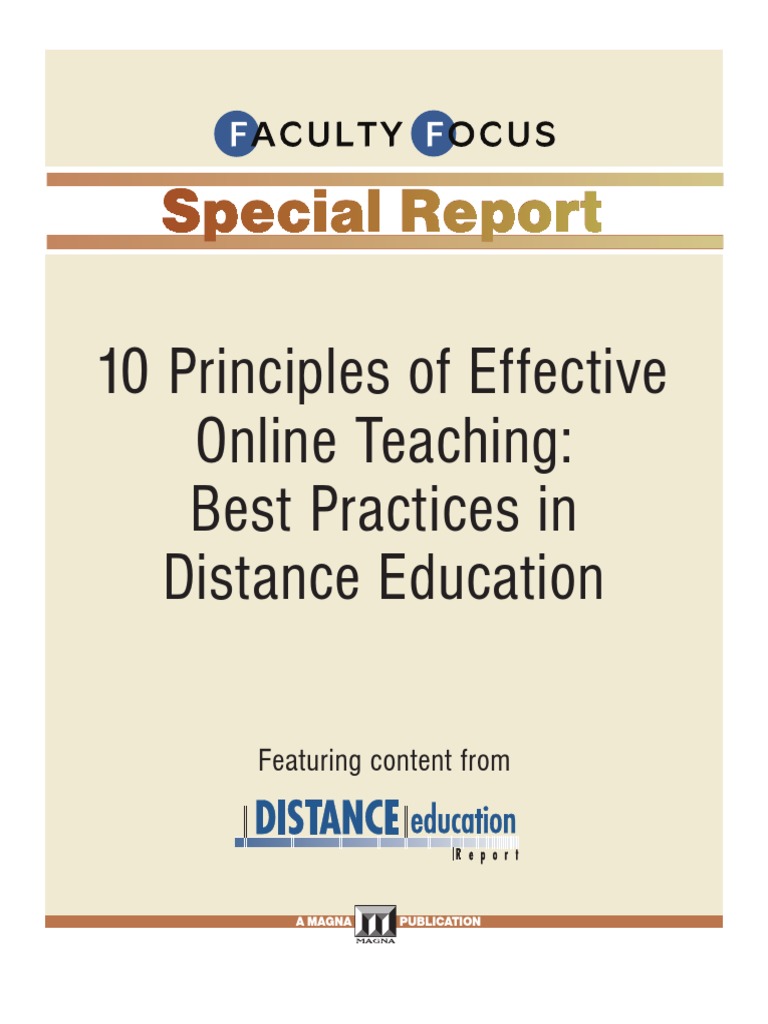 Principles of Effective Online Teaching | PDF | Educational Technology ...