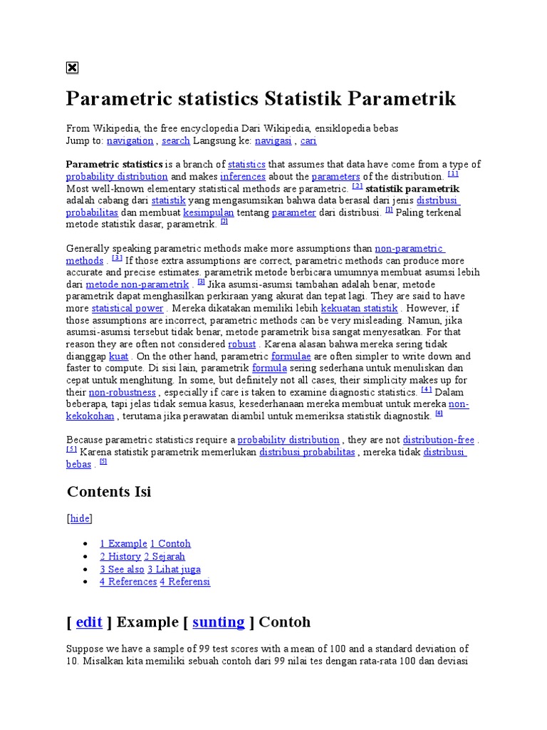 Parametric Statistics Statistik Parametrik | PDF | Statistik ...