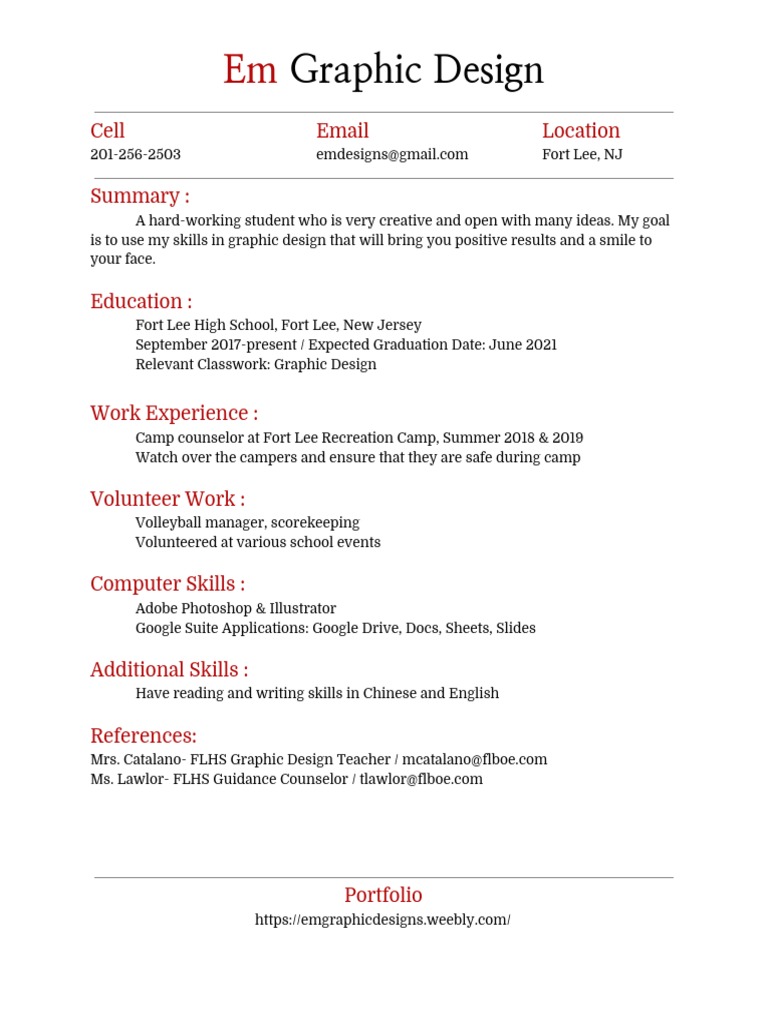 Emily Yip - Creative Resume Design | PDF