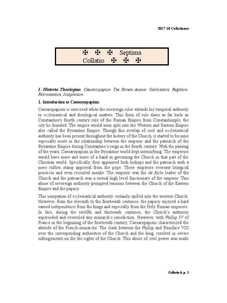 Caesaropapism and Gallicanism Explained | PDF | Catholic Church | Eucharist