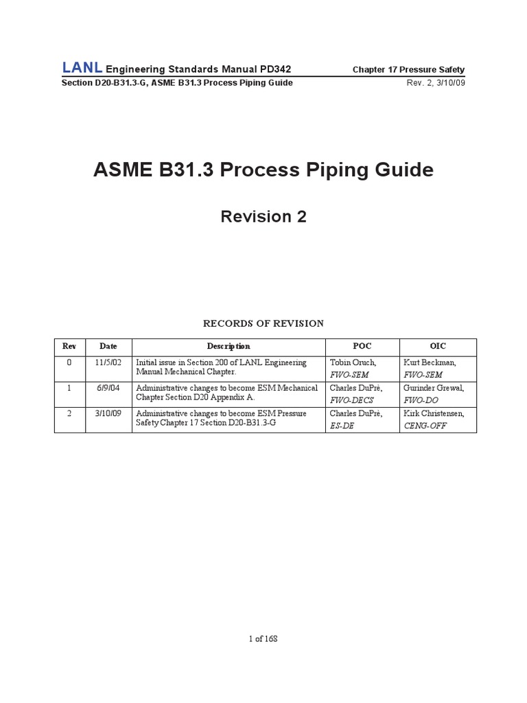ASME B31.3 Process Piping Guide: Revision 2 | PDF