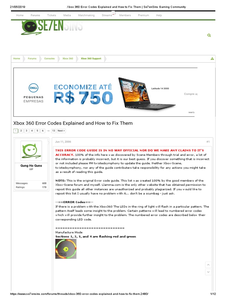 Xbox 360 Error Codes Explained and How To Fix Them - Se7enSins Gaming ...