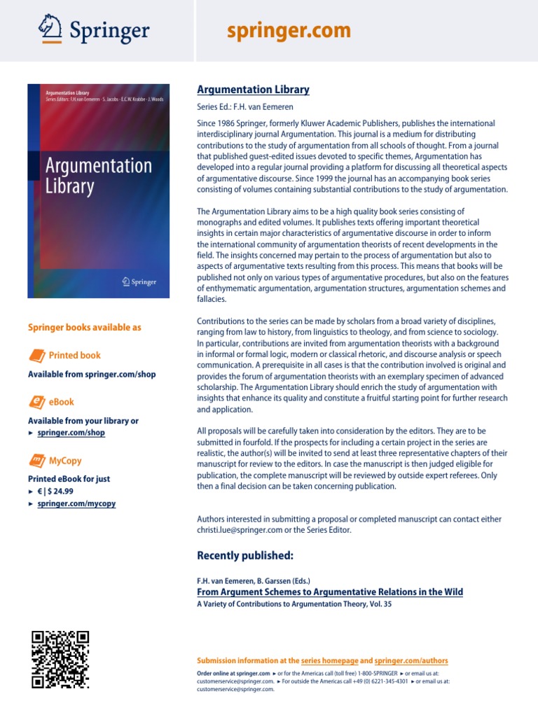 Argumentation Library: Springer Books Available As Printed Book | PDF ...