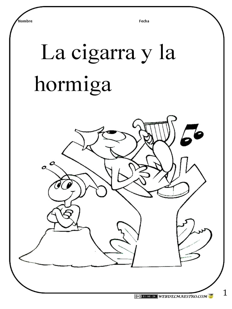Cuentos Infantiles La Cigarra Y La Hormiga Imprimir Pdf Hormiga