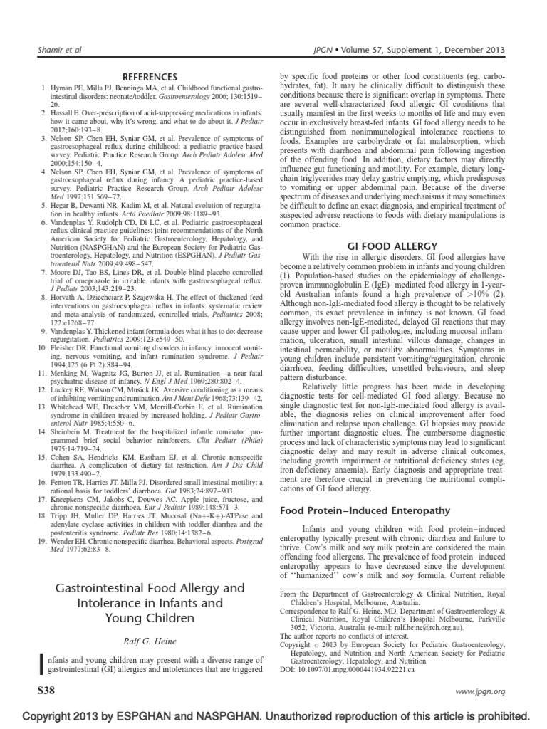 Gastrointestinal Food Allergy and Intolerance In.13 | PDF | Food ...