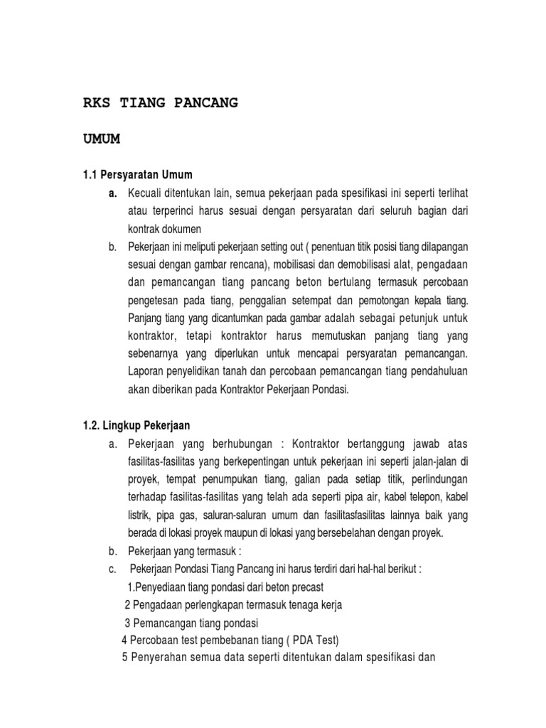 RKS Tiang Pancang | PDF
