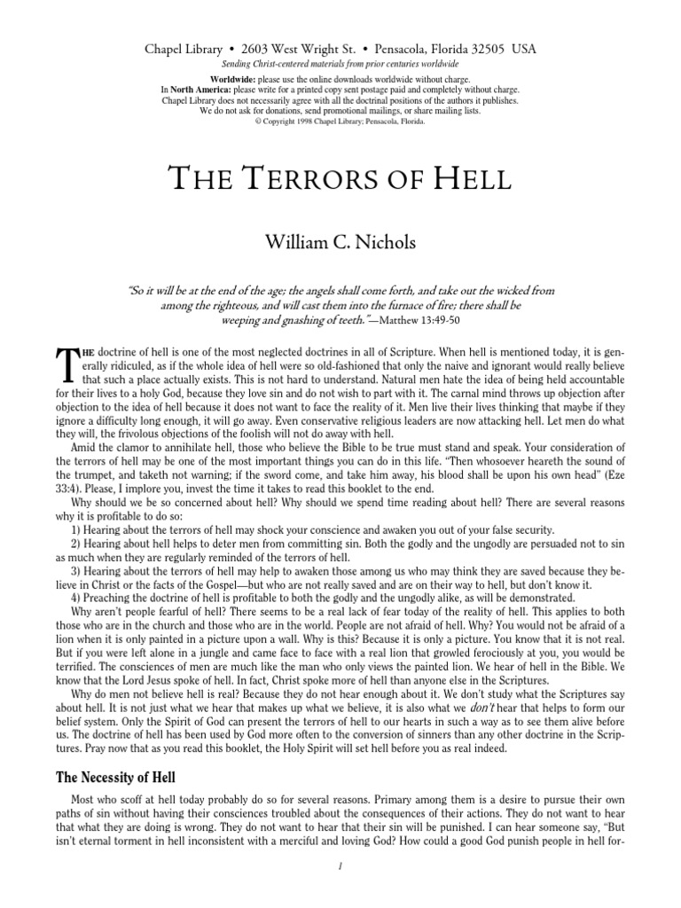 Terrors of Hell, The | PDF | Hell | Last Judgment