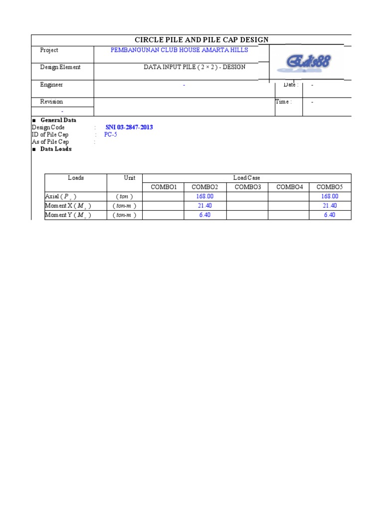 Contoh Desain Pile Cap (5 Pile) | PDF | Young's Modulus | Strength Of ...