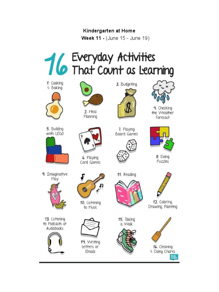 Week 11 - Kindergarten at Home | PDF