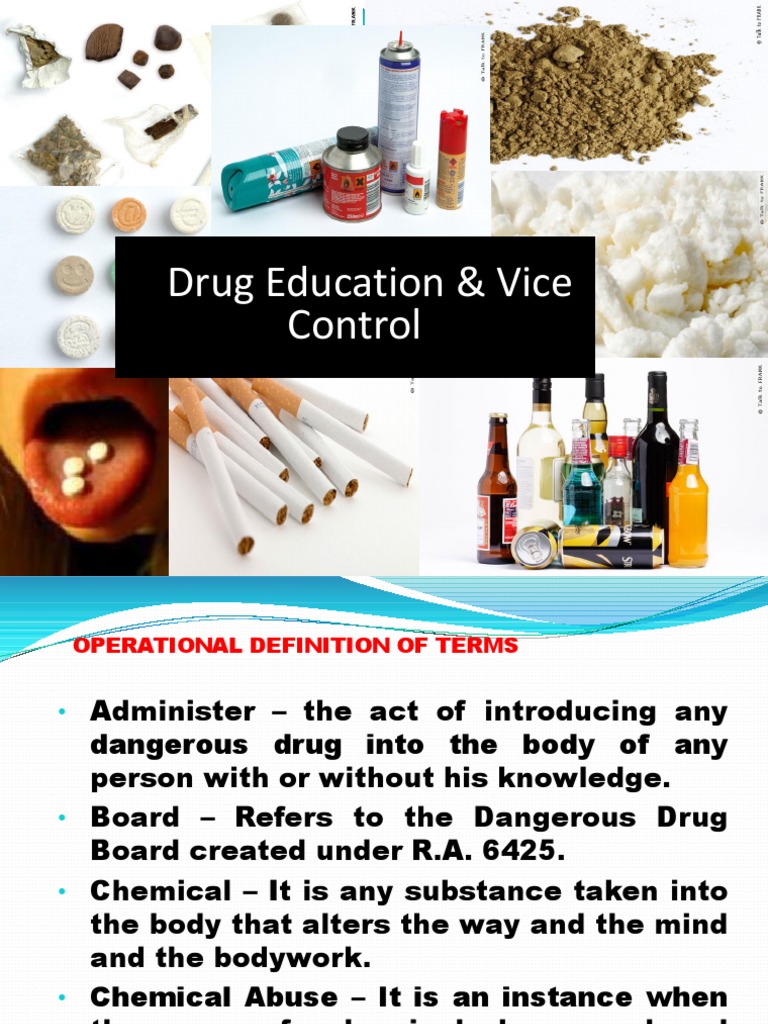 Drug Education and Vice Control PDF | PDF | Narcotic | Drugs
