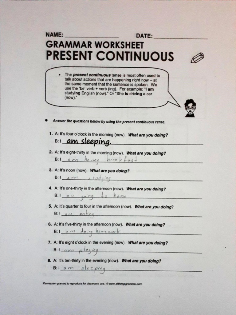 Worksheets Present Continuous | PDF | Morphology | Semiotics