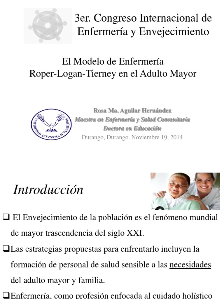 Modelo Enfermeria Roper Logan Tierney Am | PDF | Adultos | Envejecimiento