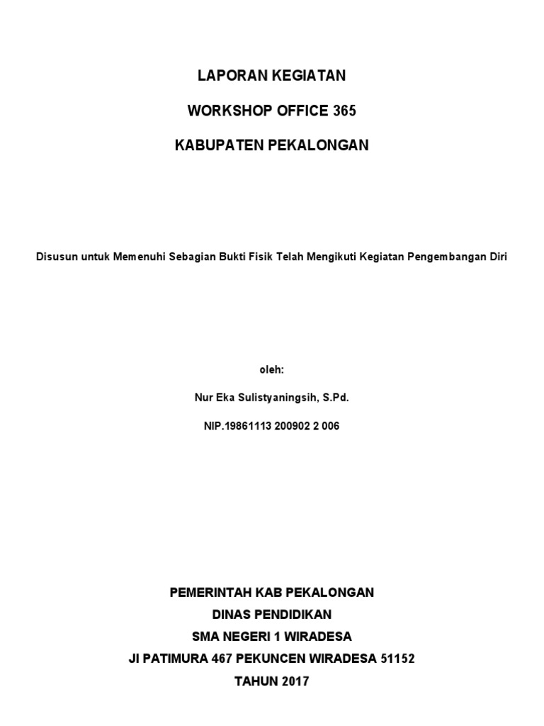 LAPORAN KEGIATAN Bimtek | PDF