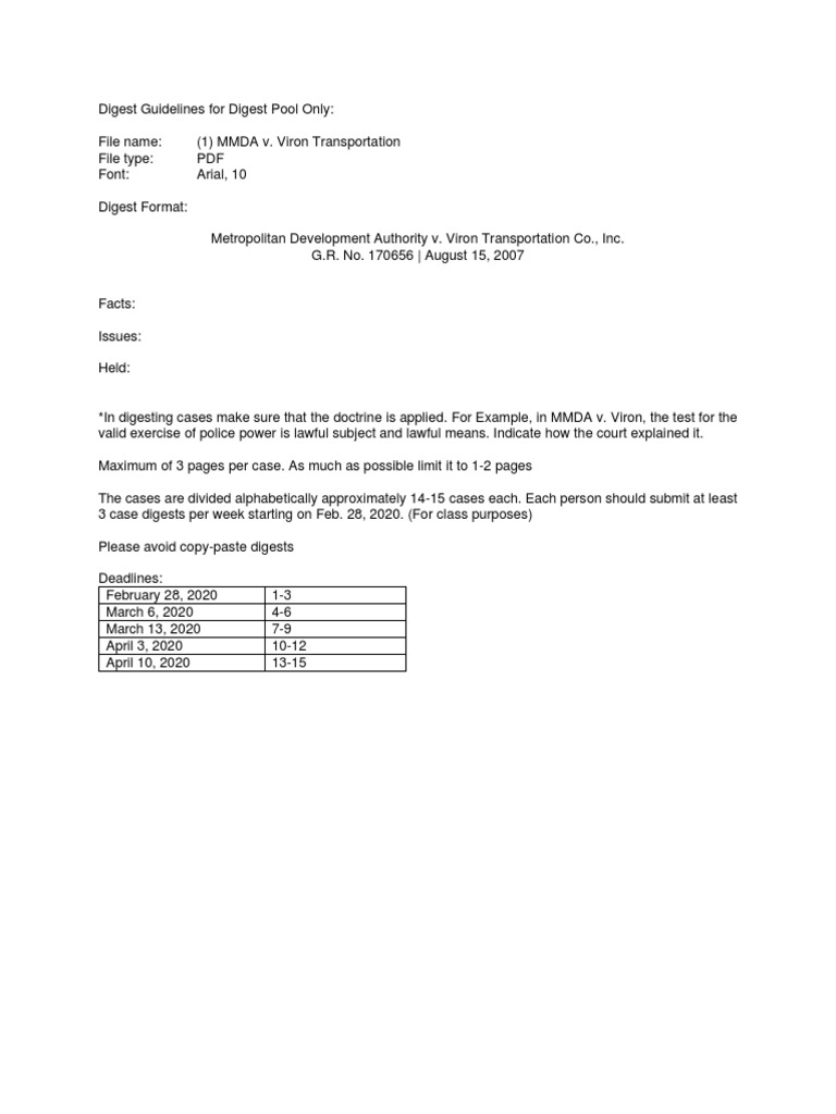 Digest Guidelines For Digest Pool Only | PDF
