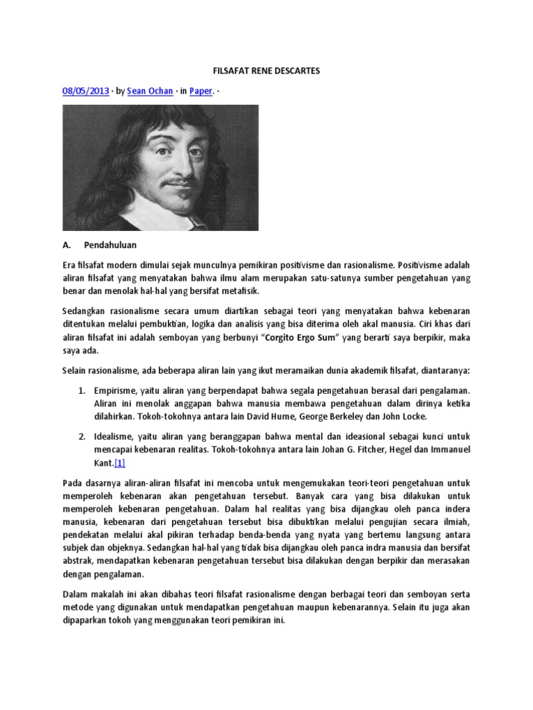 Filsafat Rasionalisme Descartes | PDF | Filsafat