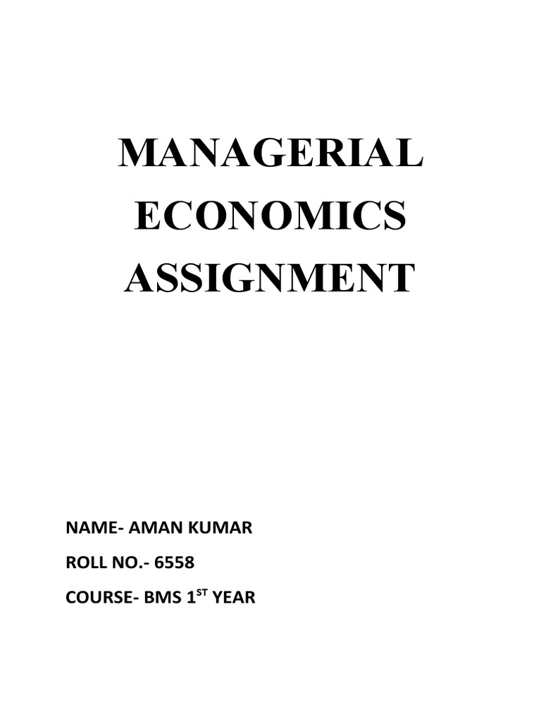 Managerial Eco Assignment | PDF | Subsidy | Demand