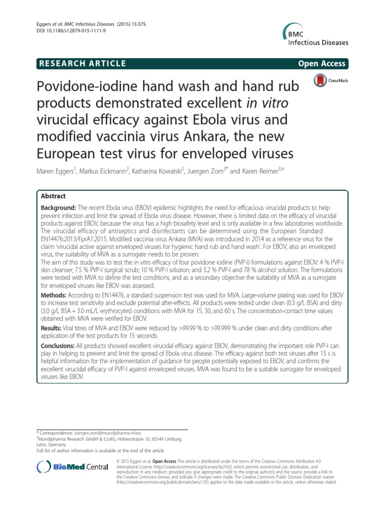 Researcharticle Open Access: Maren Eggers, Markus Eickmann, Katharina ...