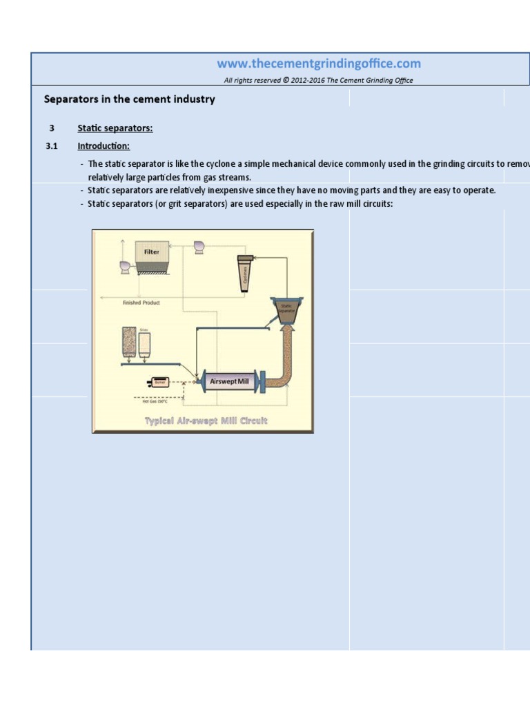 Separators in The Cement Industry | PDF | Mechanical Engineering ...