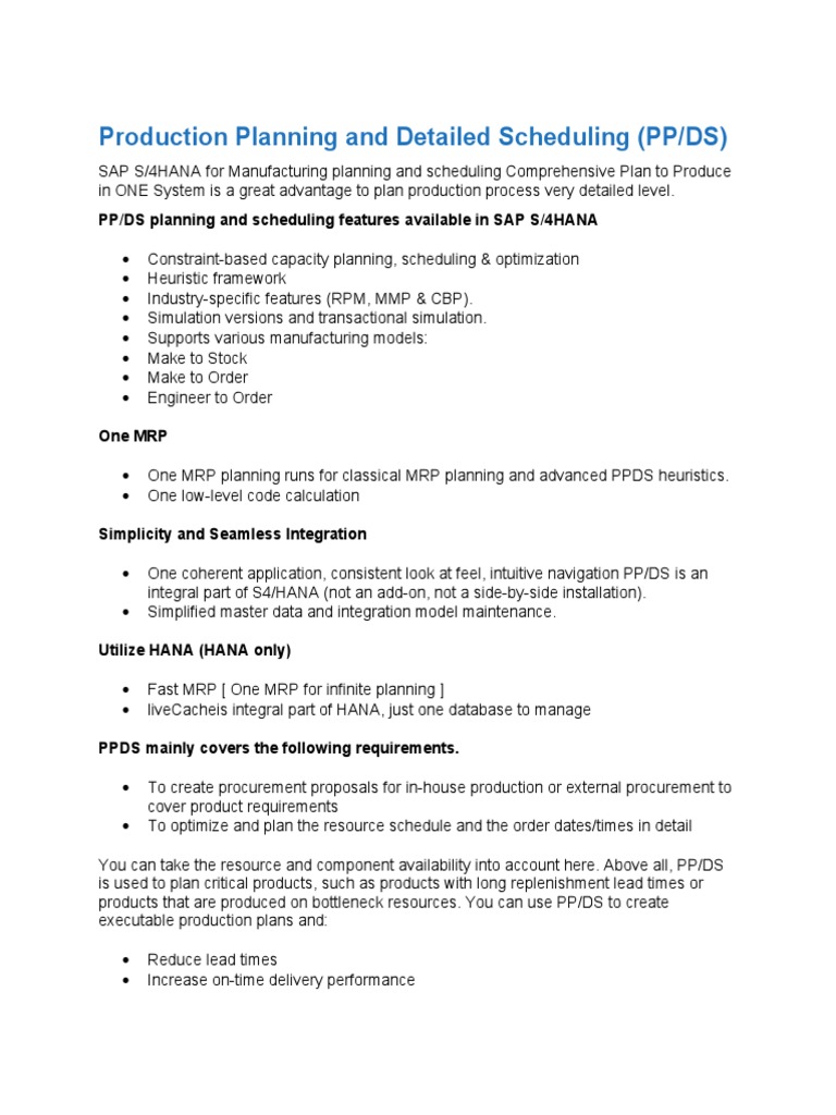 Production Planning and Detailed Scheduling | PDF | Application ...