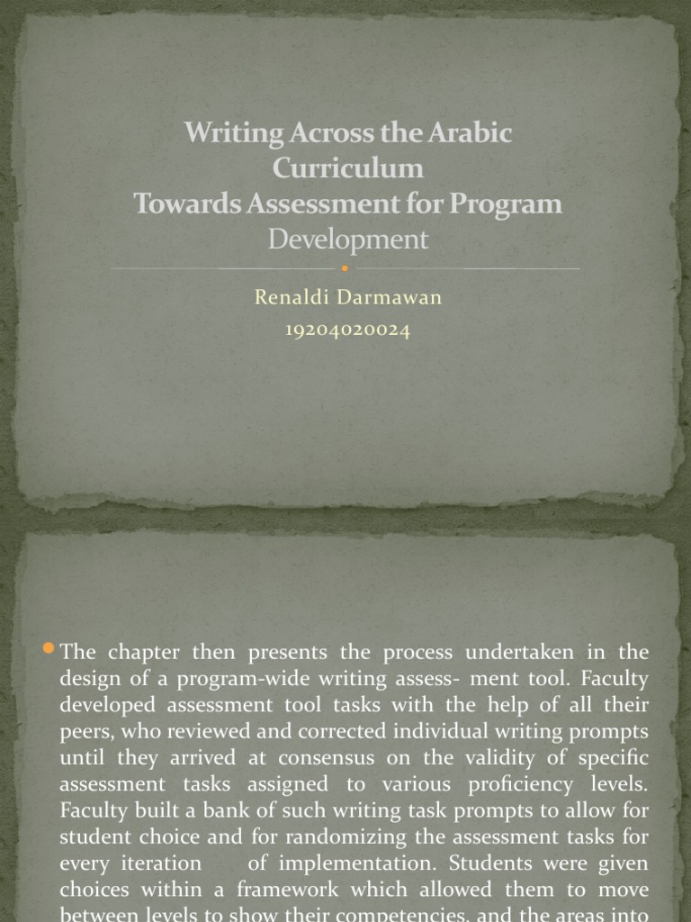 Arabic Writing Assessment Program Development | PDF | Language ...