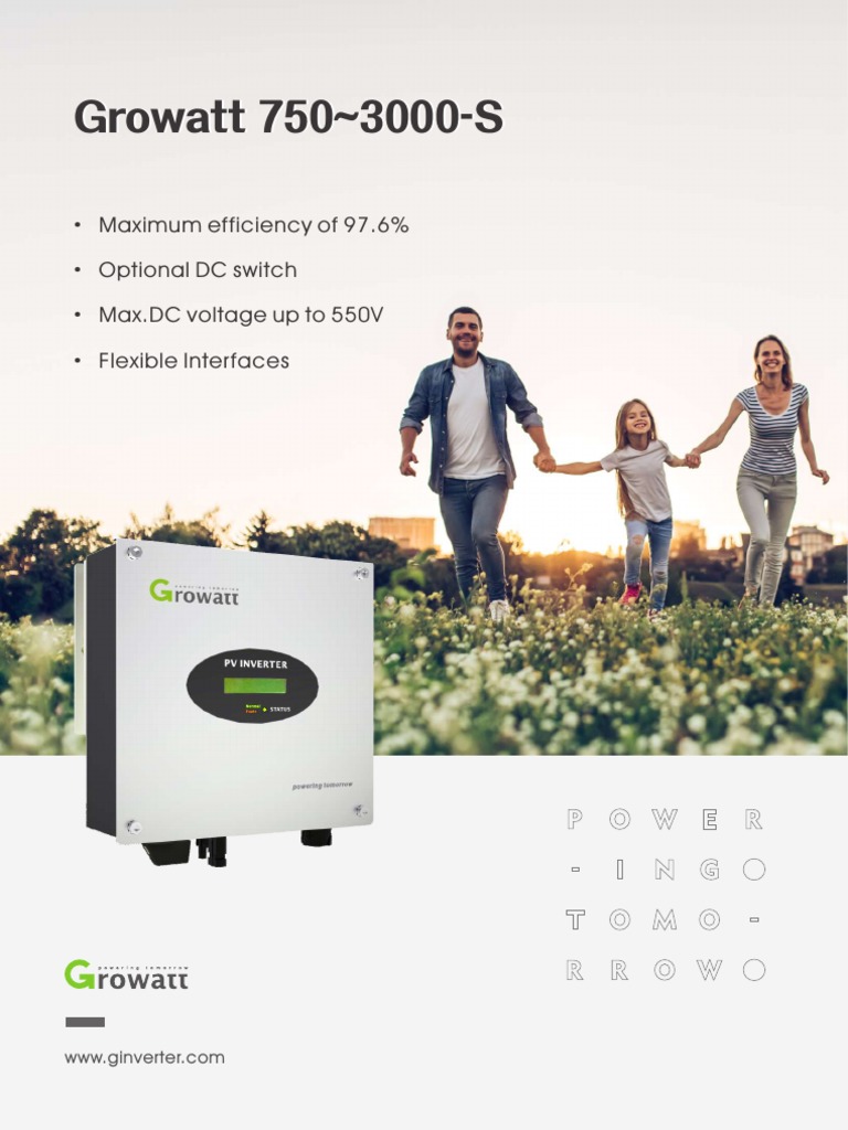 Growatt 750-3000-S Datasheet | PDF | Alternating Current | Power (Physics)