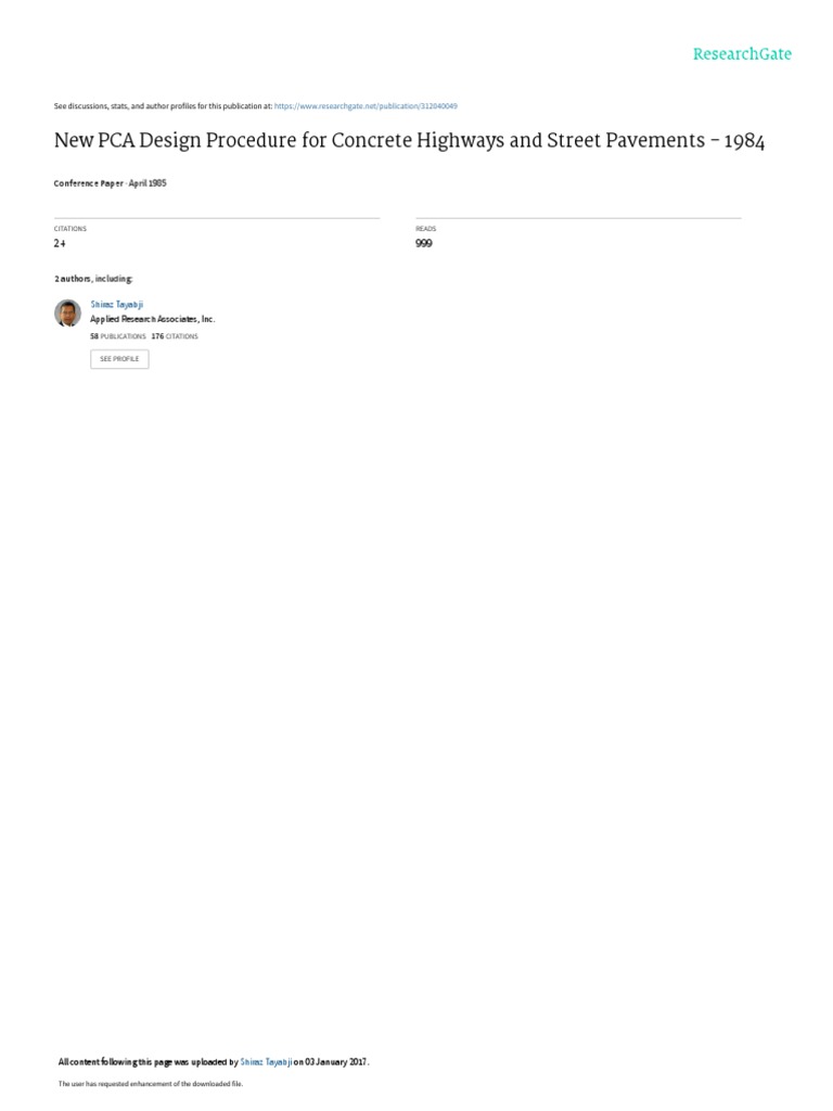 New PCA Design Procedure For Concrete Highways and Street Pavements ...