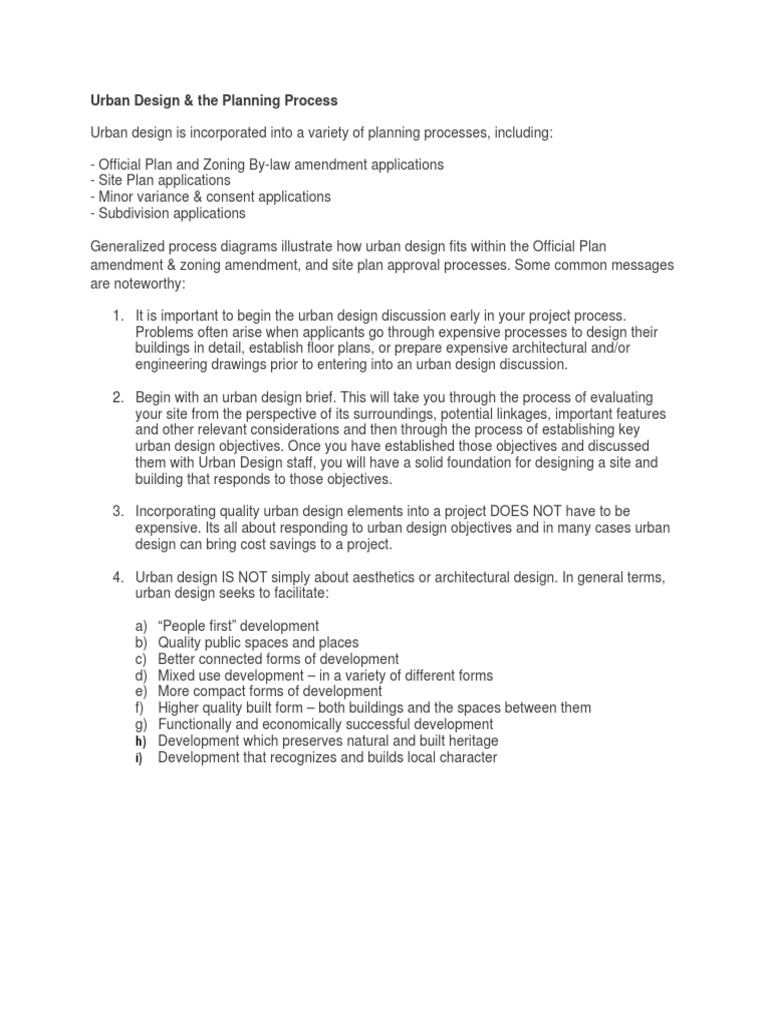 Urban Design & The Planning Process | PDF